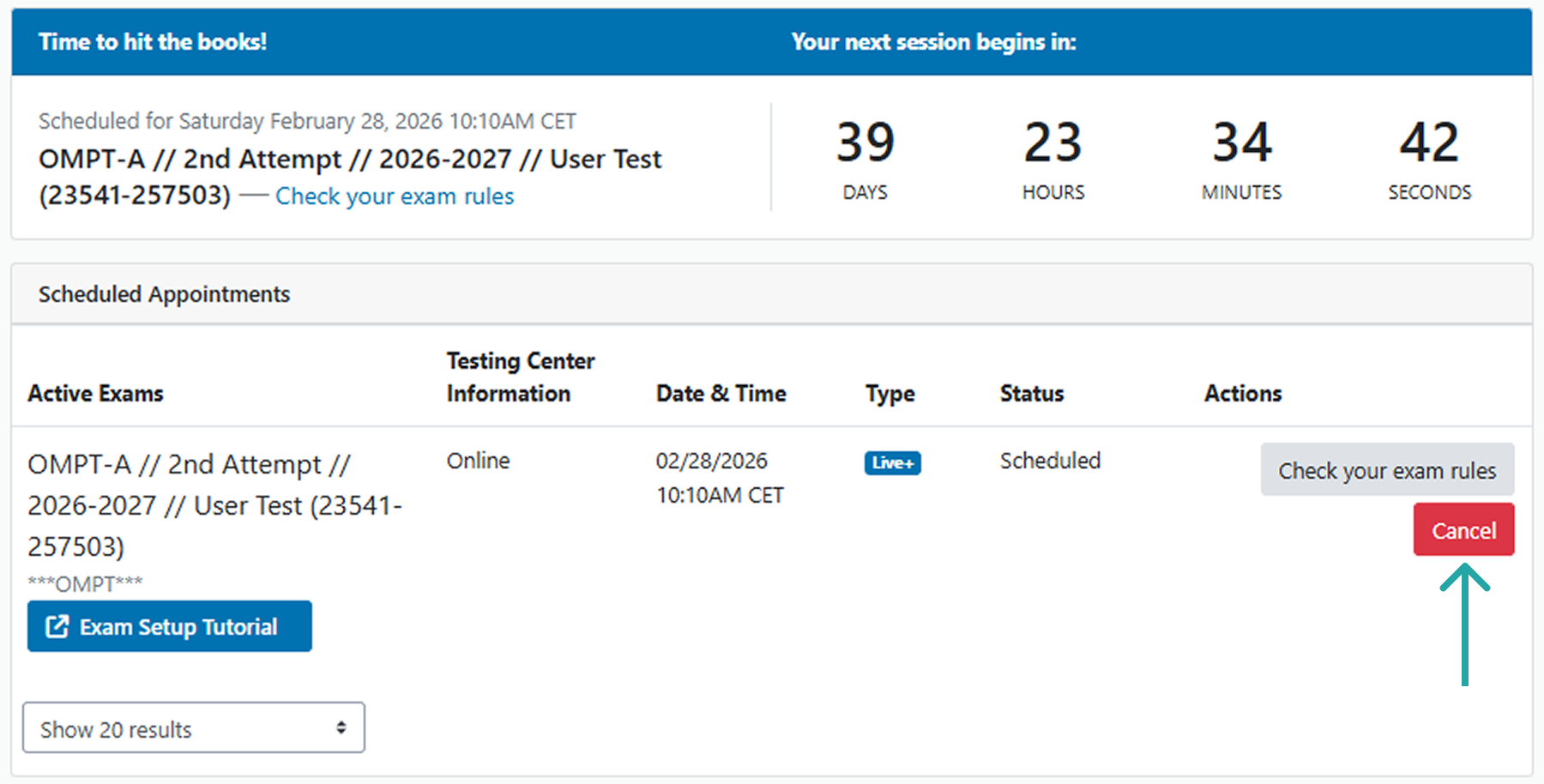 Can I reschedule my test appointment? – OMPT Knowledge base